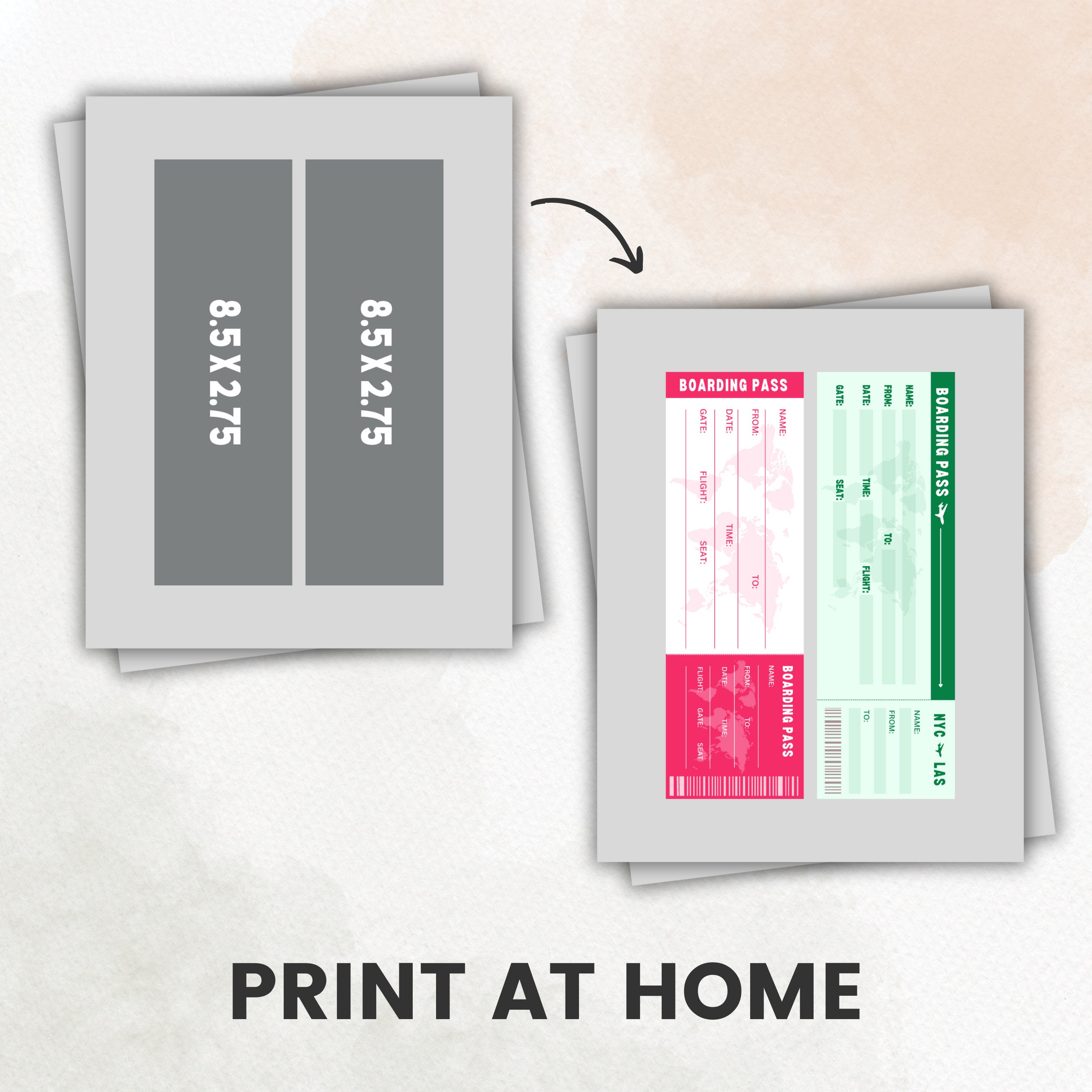 Editable US Passports for Kids, Boarding Pass Templates, Travel Pretend ...