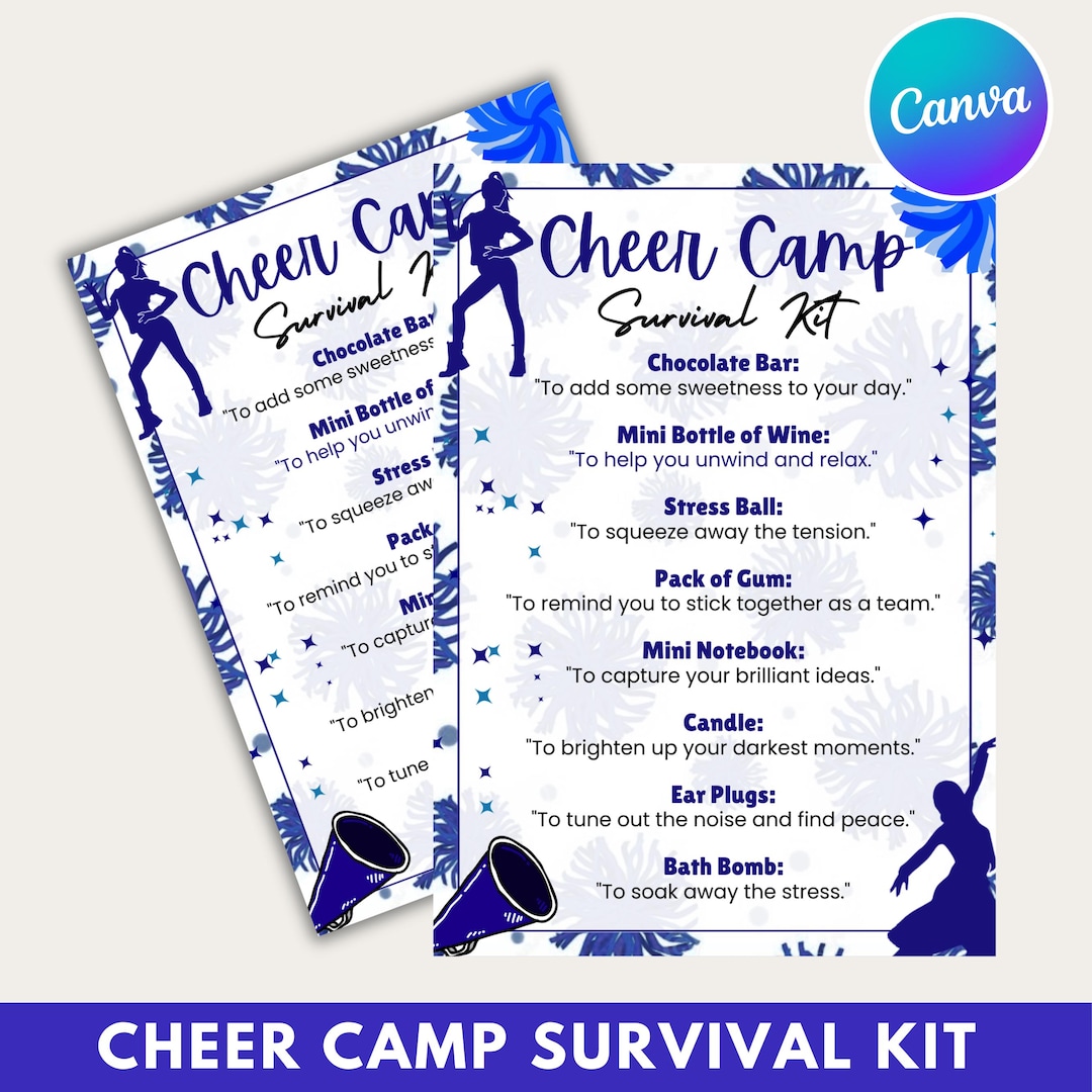 Printable Cheer Camp Survival Kit, Cheer Camp Gifts, Cheer Camp Kit ...