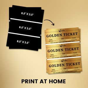 Golden Ticket Template, Printable Golden Ticket Editable Template ...