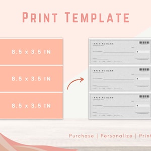 Bank Note Printable, Blank Check, Blank Birthday Check, Check Template ...