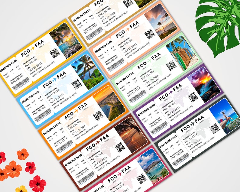 Editable Hawaii Boarding Pass Template DIY Surprise Trip to - Etsy ...