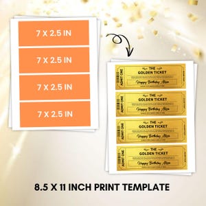 Golden Ticket Template, Printable Golden Ticket Editable Template ...
