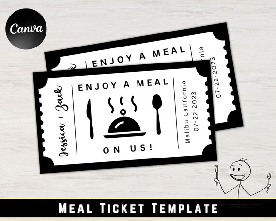 Free Printable Meal Ticket Template Free And Customizable Ticket