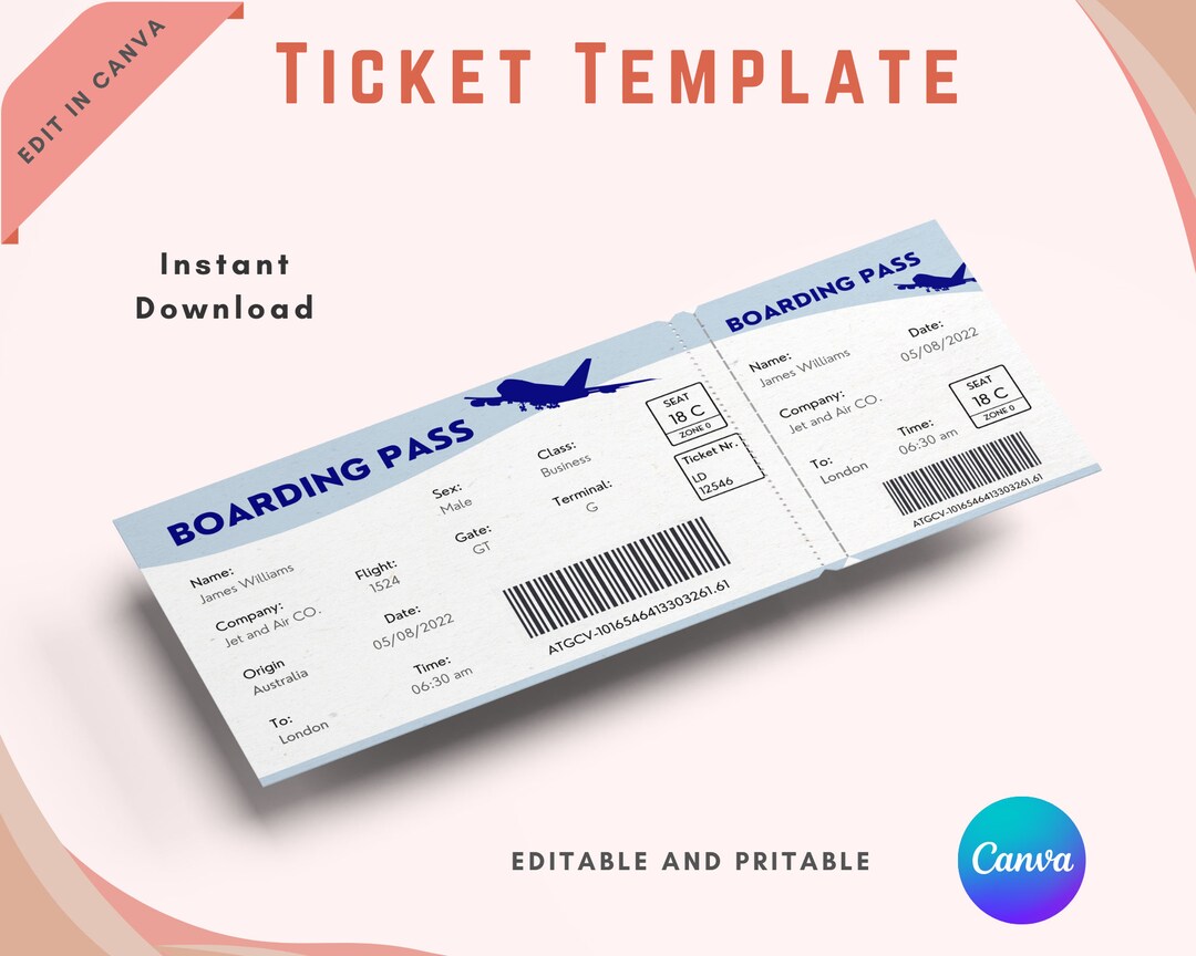 Birthday Boarding Pass,plane Ticket,fake Ticket,travel Ticket Print ...