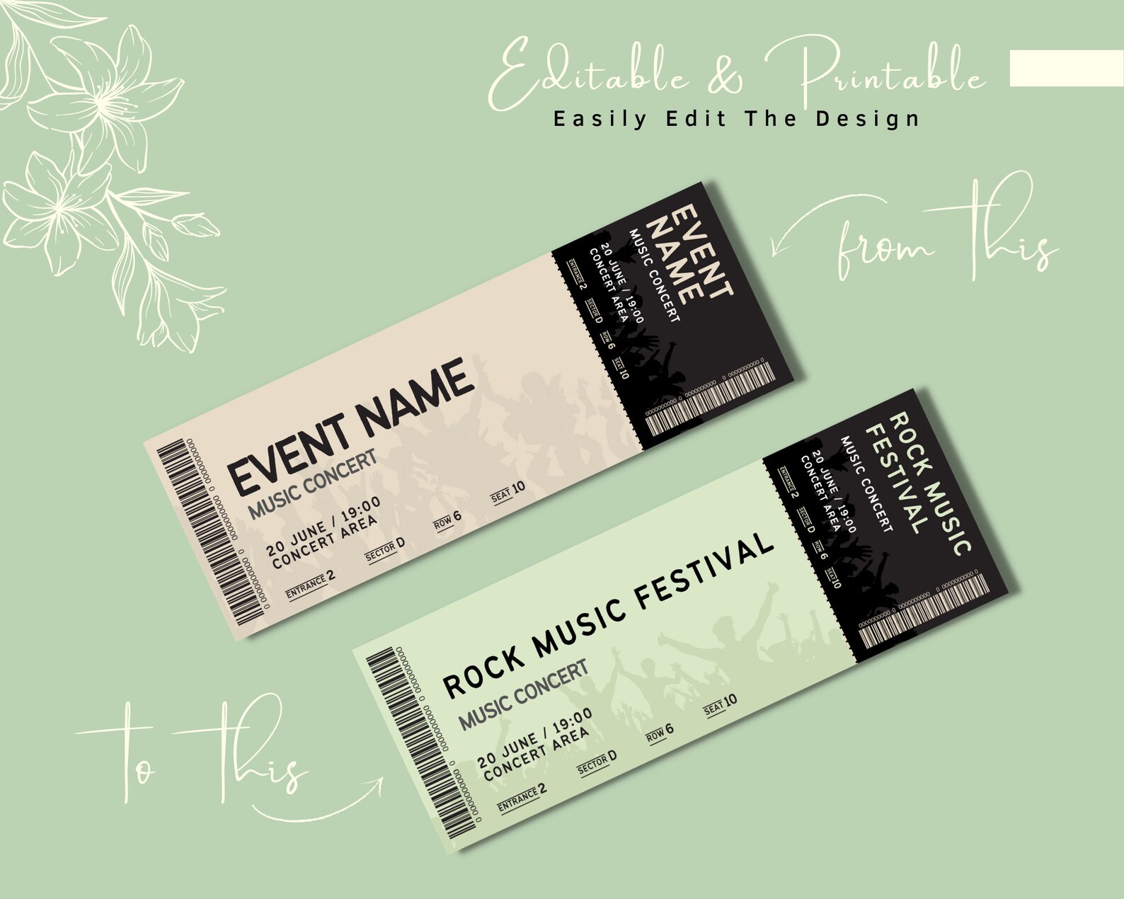 Concert Ticket, Surprise Concert Ticket, Birthday Concert Ticket ...