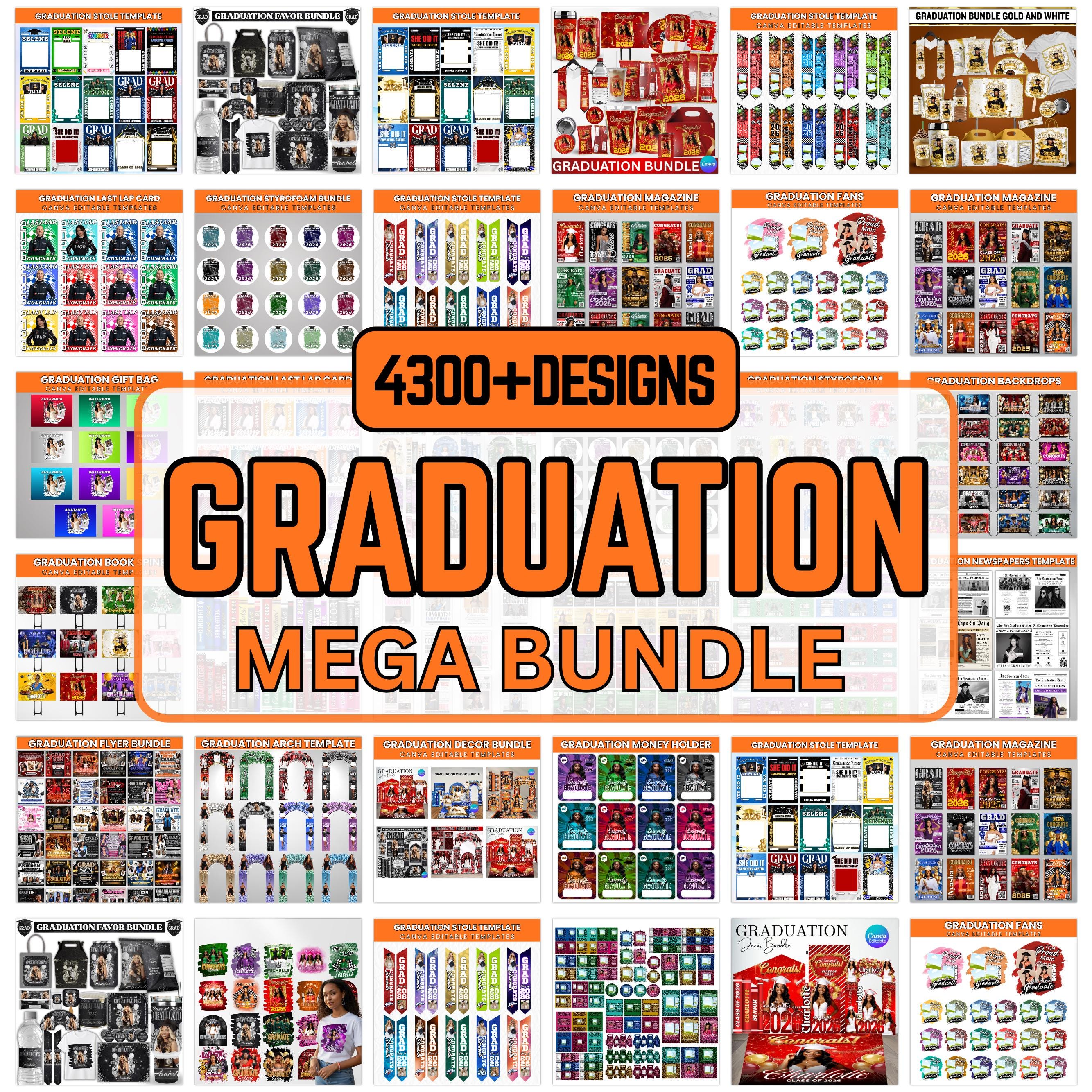 4300+ Graduation Mega Bundle Templates,class of 2026 Grad Party Bundle ...