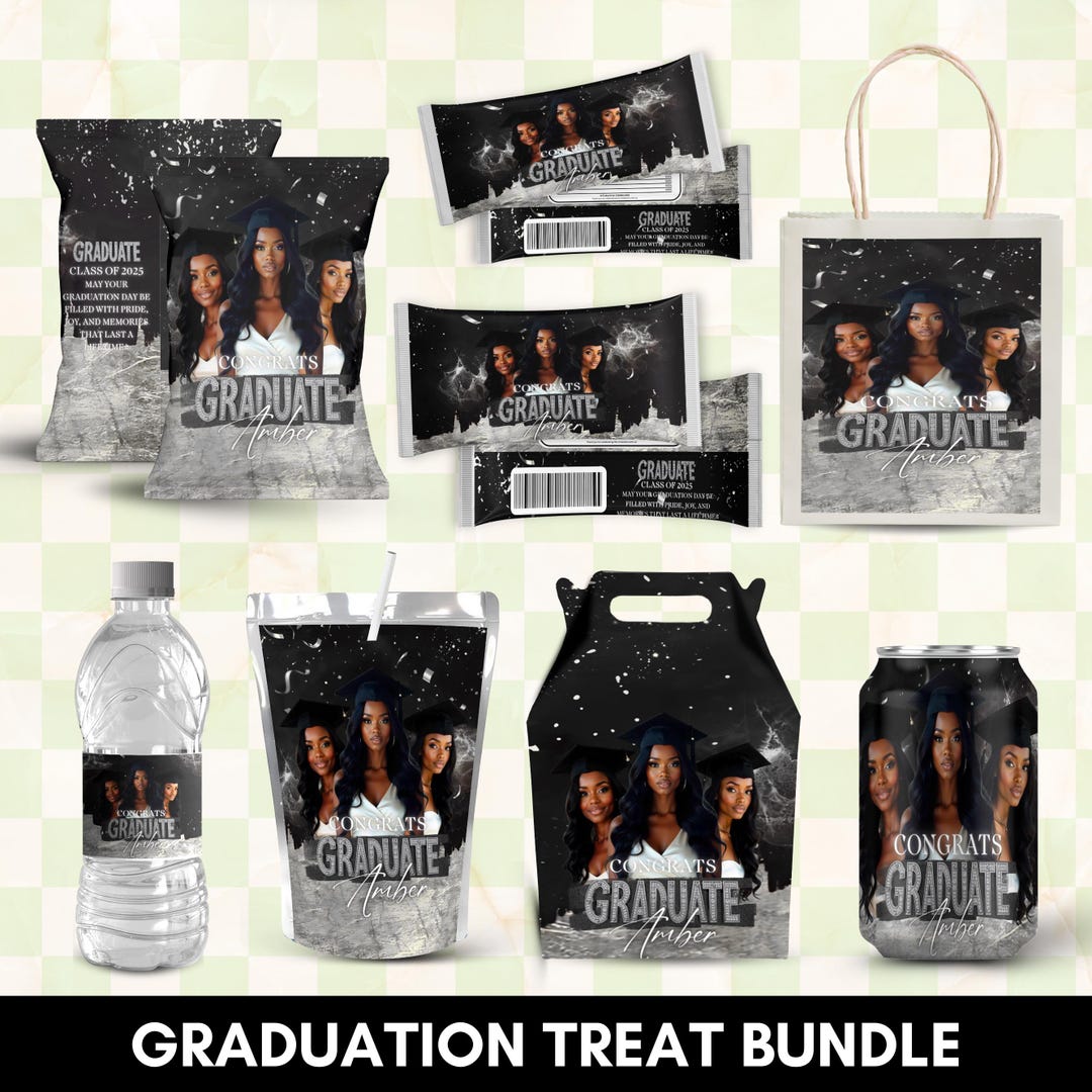 Graduation Party Favor Bundle, Graduation Chip Bag Canva Template ...