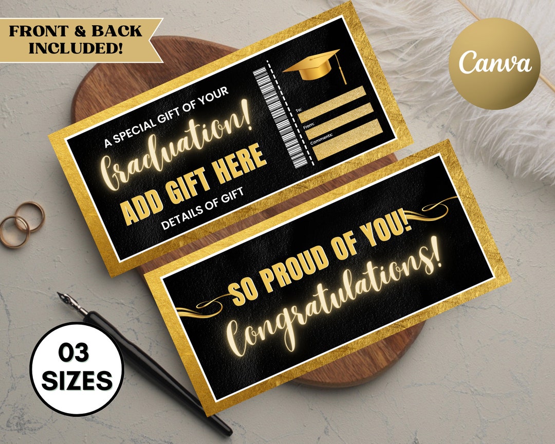 Graduation Gift Certificate, Surprise Gift for Grads, DIY Senior 2023 ...
