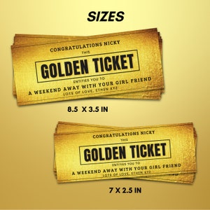 Golden Ticket Template, Printable Golden Ticket Editable Template ...