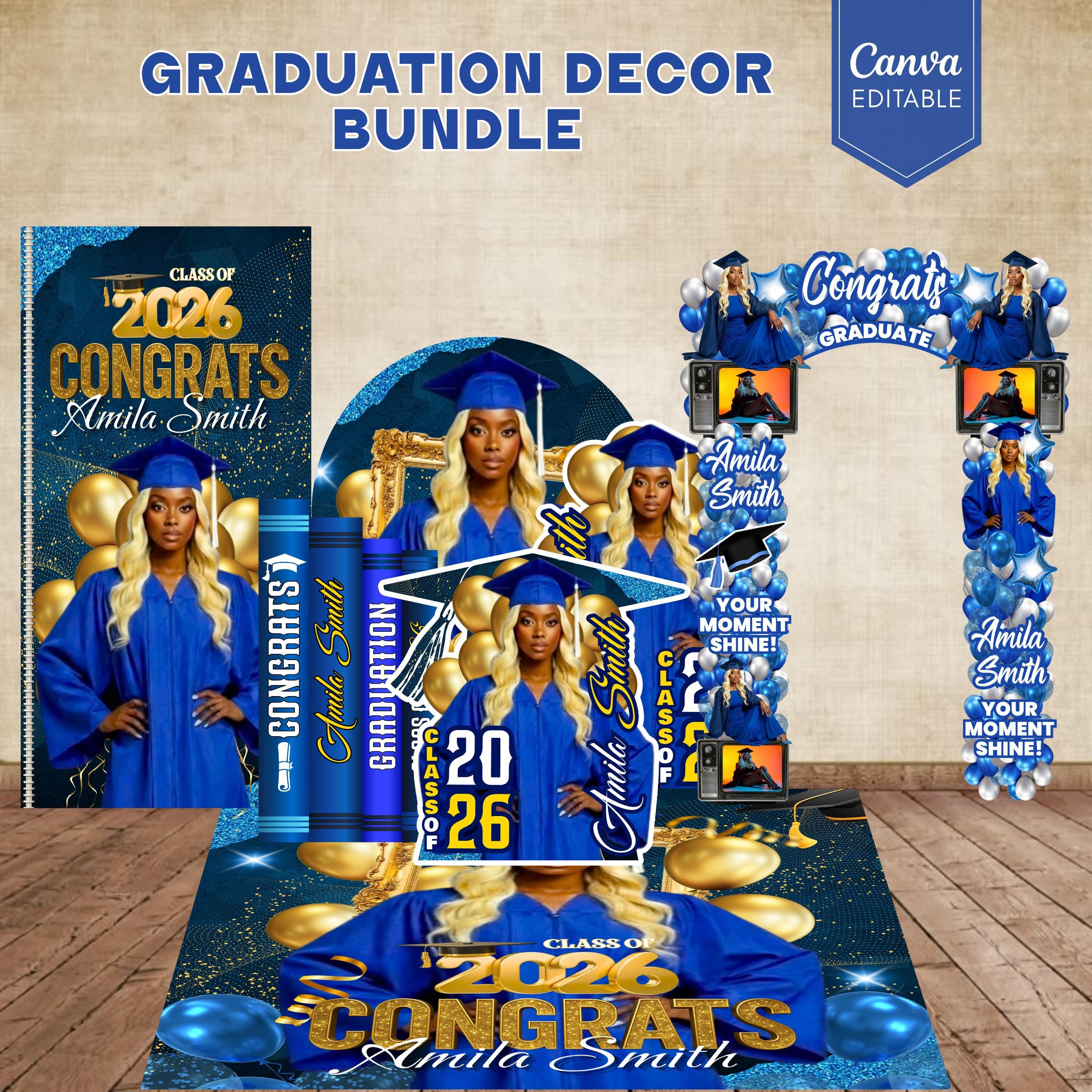 Custom Graduation Decor Bundle, Grad Entrance Arch, Congrats Grad ...