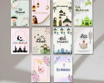 Eid Cards Assorted Pack of 10 | Eid Mubarak Cards Bundle | Greeting ...