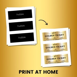 Golden Ticket Template, Printable Golden Ticket Editable Template ...