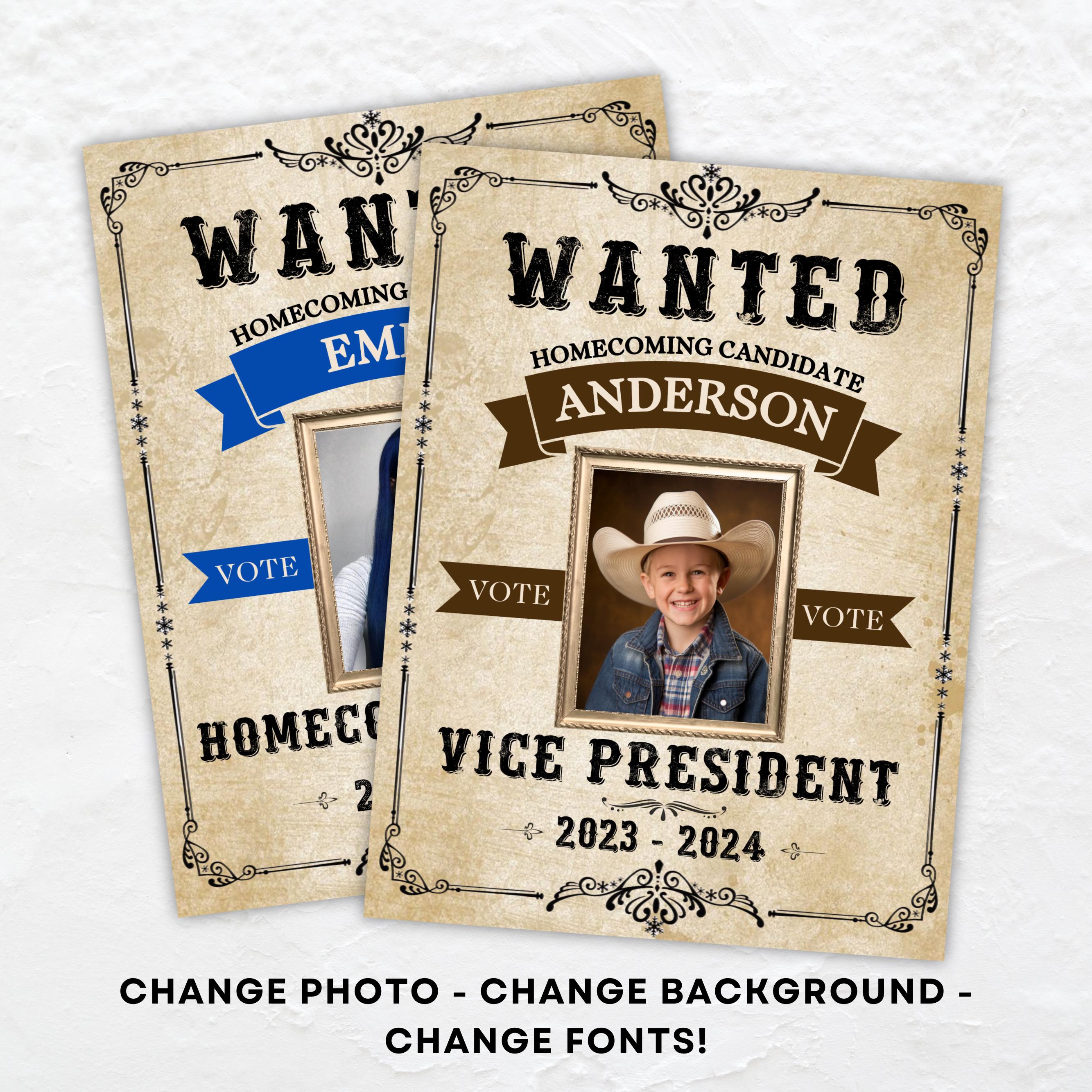Wanted Homecoming Poster, Wanted Poster Homecoming Queen, Wanted Vote ...
