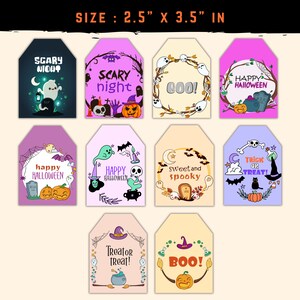 10 Printable Halloween Gift Tags, Halloween Boo Tags, Trick or Treat ...