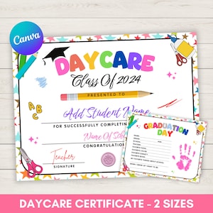 Editable Daycare Certificate, School Certificate Template, School ...