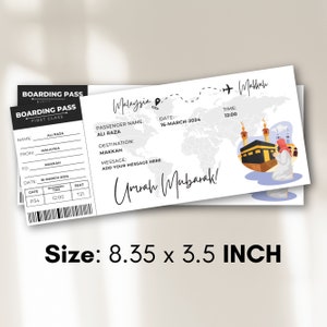 Umrah Boarding Pass, Editable Hajj Boarding Pass, Hajj Plane Ticket ...
