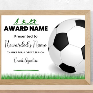Soccer Award Certificates, Award Ceremony Certificates, Printable Award ...