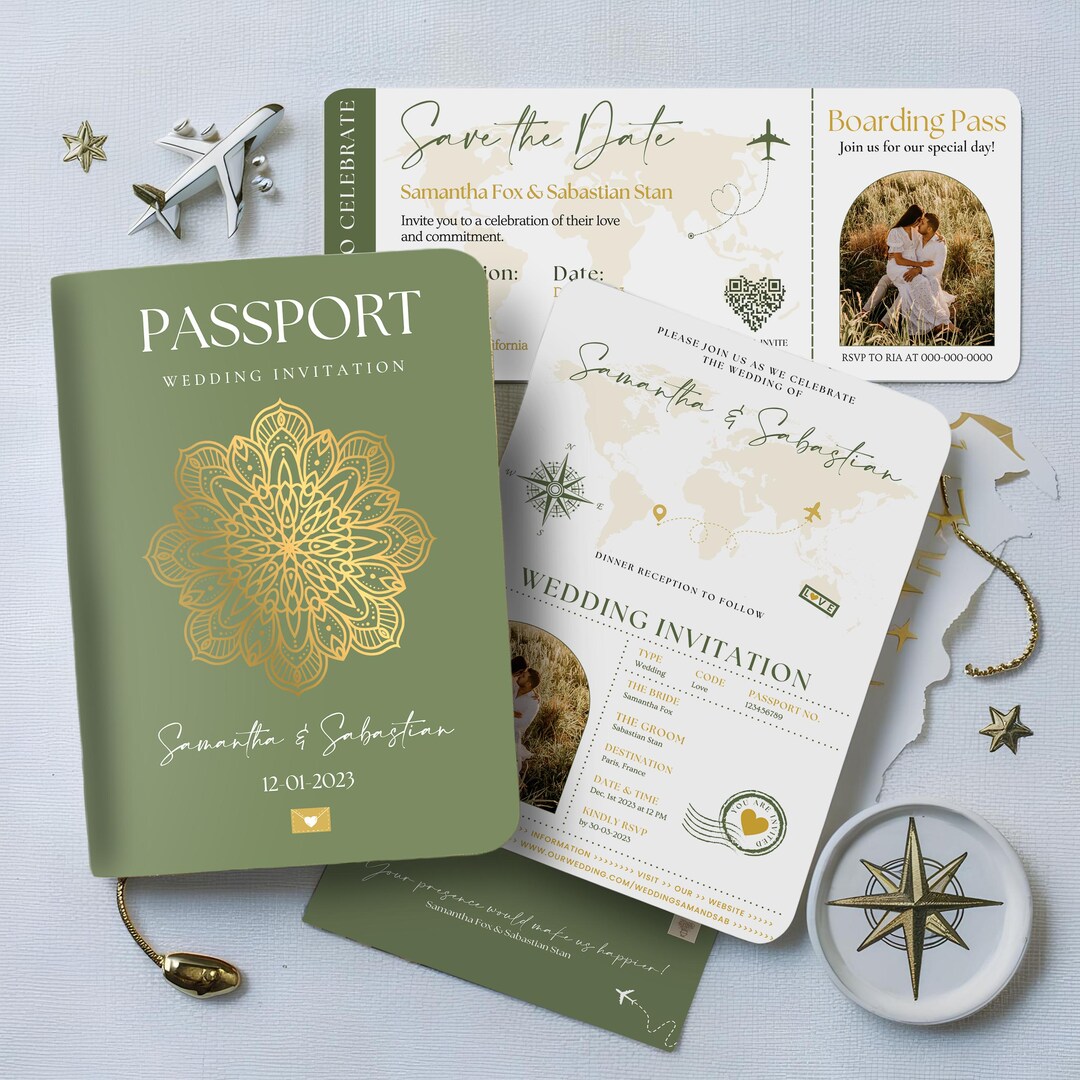 Destination Wedding Invitation, Boarding Pass Invitation, Printable ...