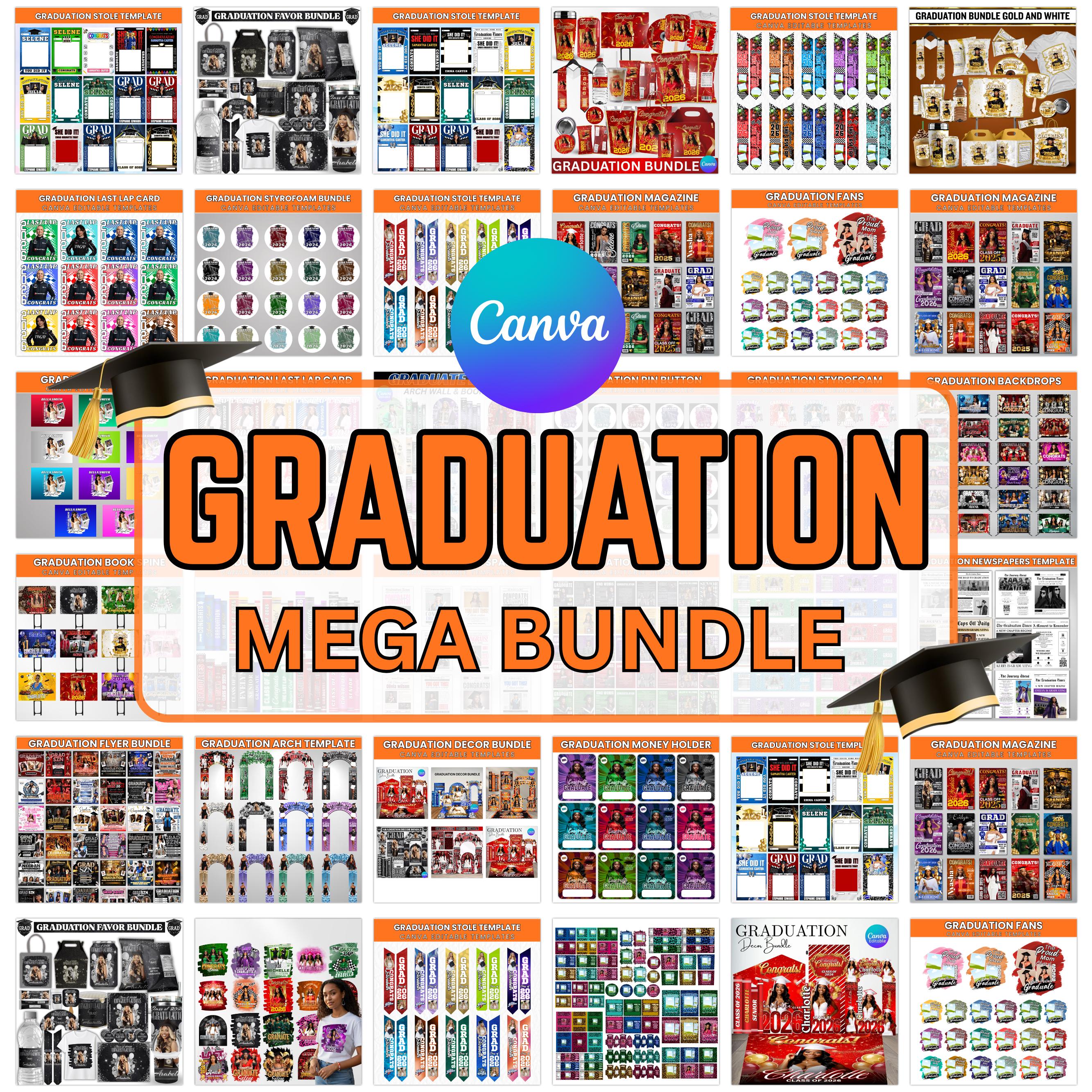 4300+ Graduation Mega Bundle Templates,class of 2026 Grad Party Bundle ...