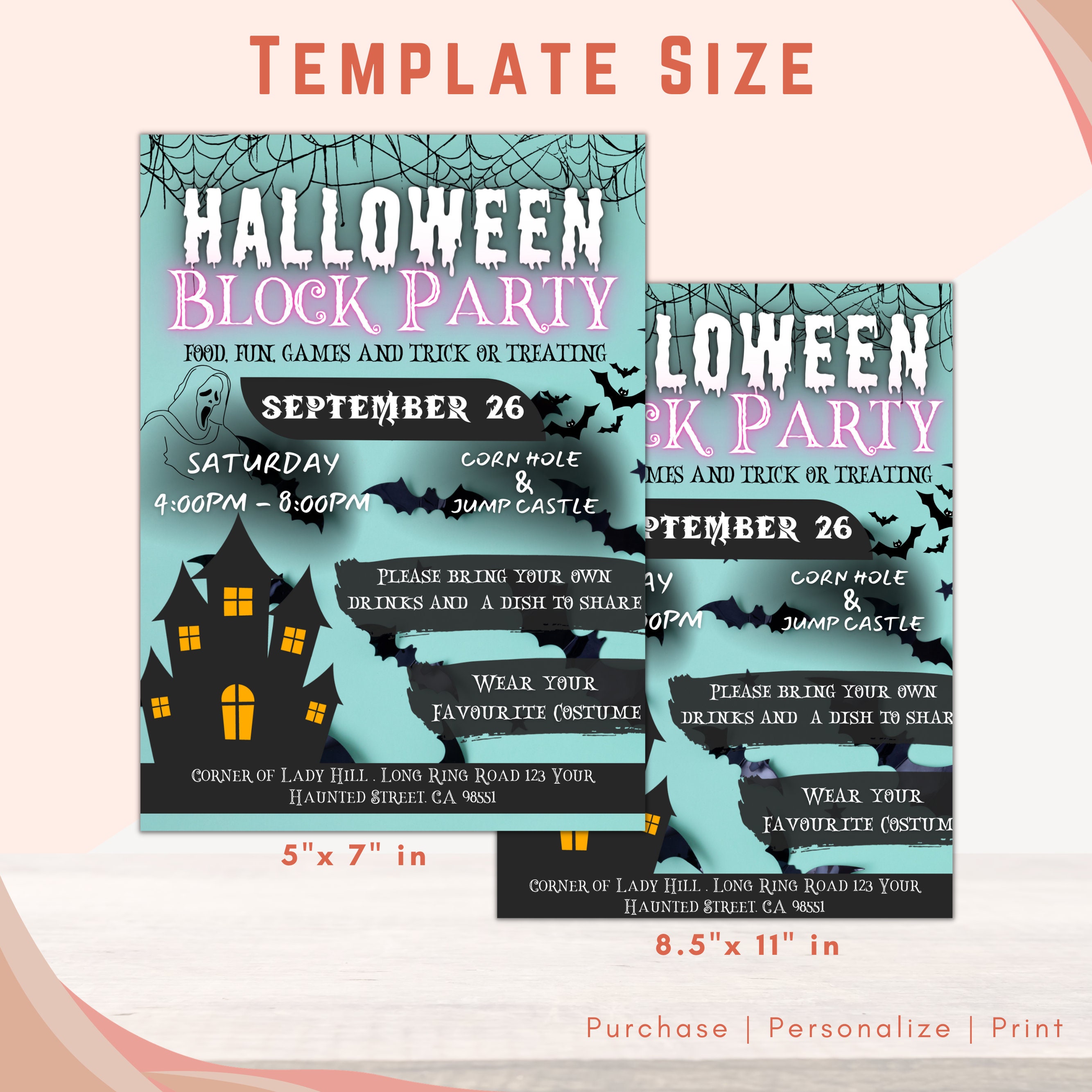 Editable Fall Block Party Flyer Template Autumn Block Party - Etsy