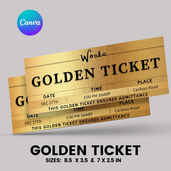 Golden Ticket Printable Template Vector Golden Ticket Template Cinema