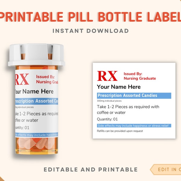 Pill Bottle - Etsy