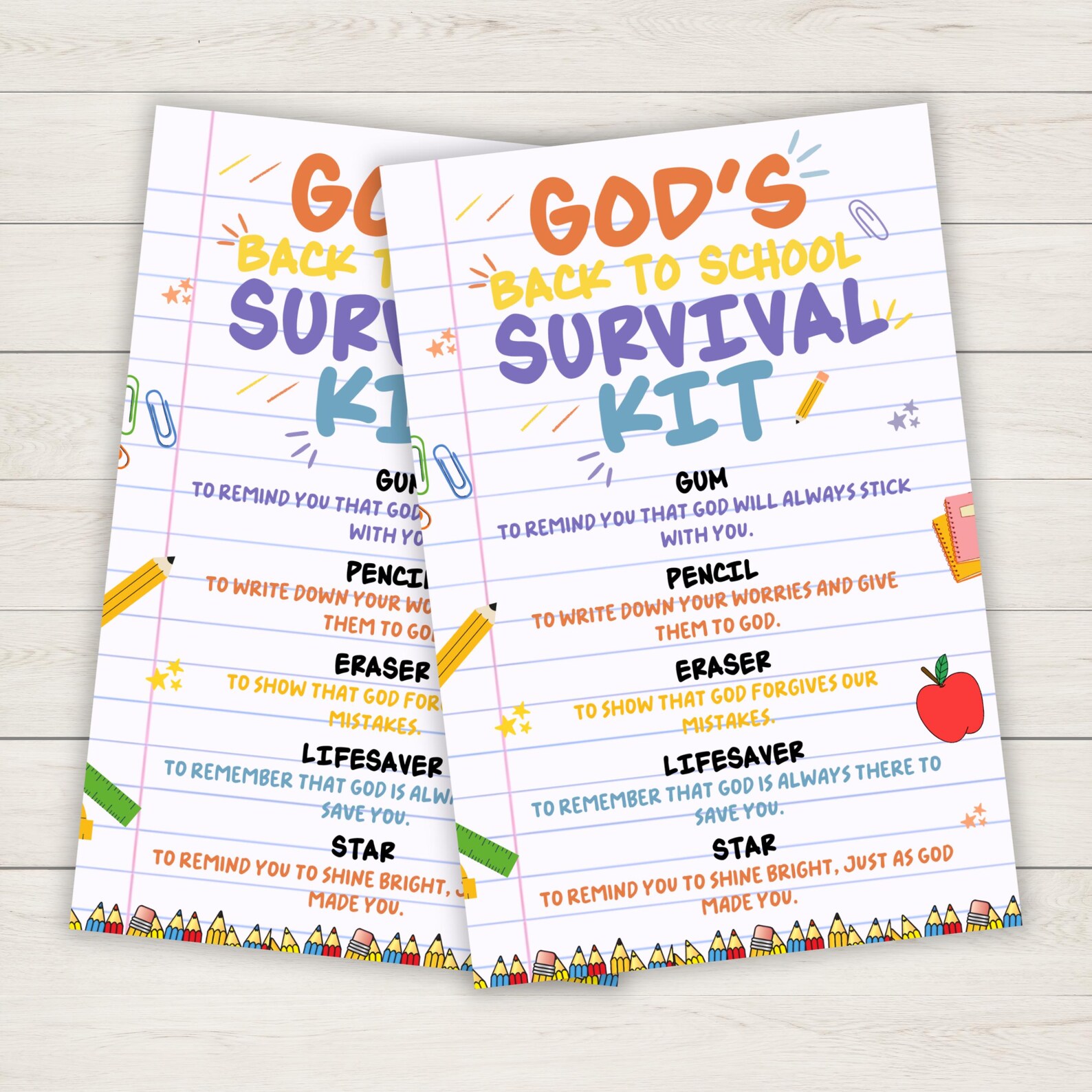God Survival Kit, Editable Back to School Gift Tag, Christian School ...