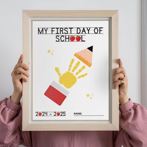 First Day of School Handprint Craft, Back to School Printable, School ...