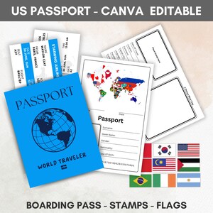 Editable US Passports for Kids, Printable Passport for Kid for Playing ...