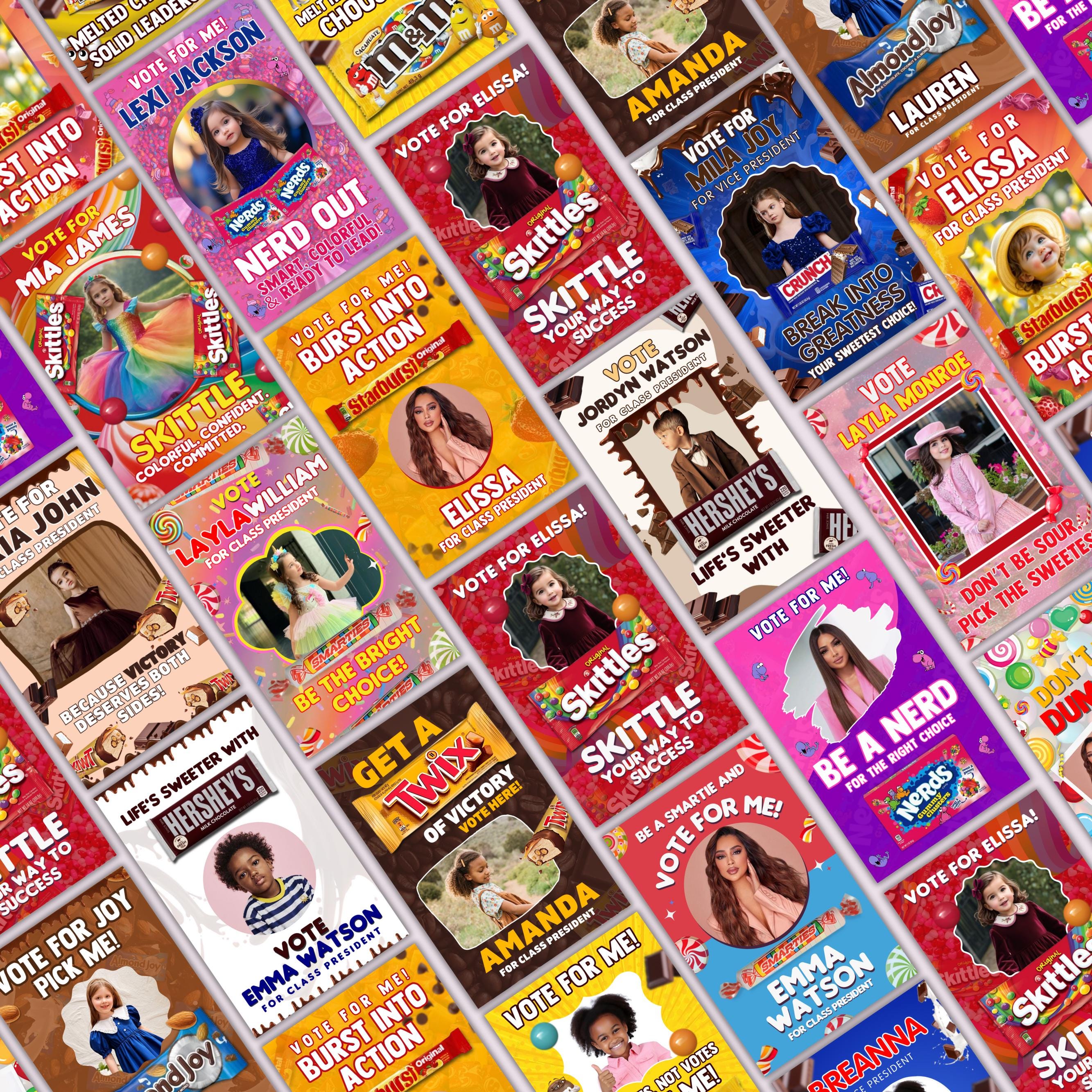 20 Homecoming Candy Card, Don't Be DUM DUM Vote for Me, Be a Smartie ...