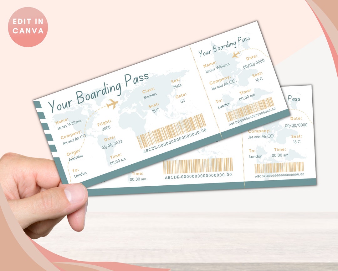 Birthday Boarding Pass,plane Ticket,fake Ticket,travel Ticket Print ...