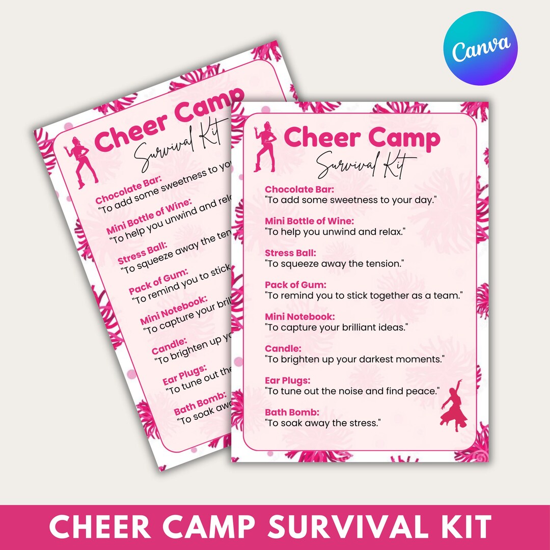 Printable Cheer Camp Survival Kit, Cheer Camp Gifts, Cheer Camp Kit ...