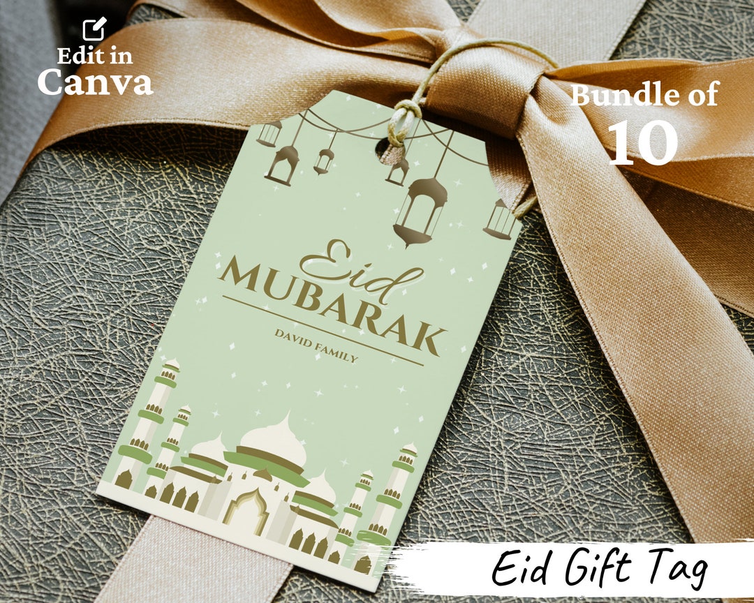 10 Eid Mubarak Tags,eid Gift Tags Bundle, Instant Download Printable ...