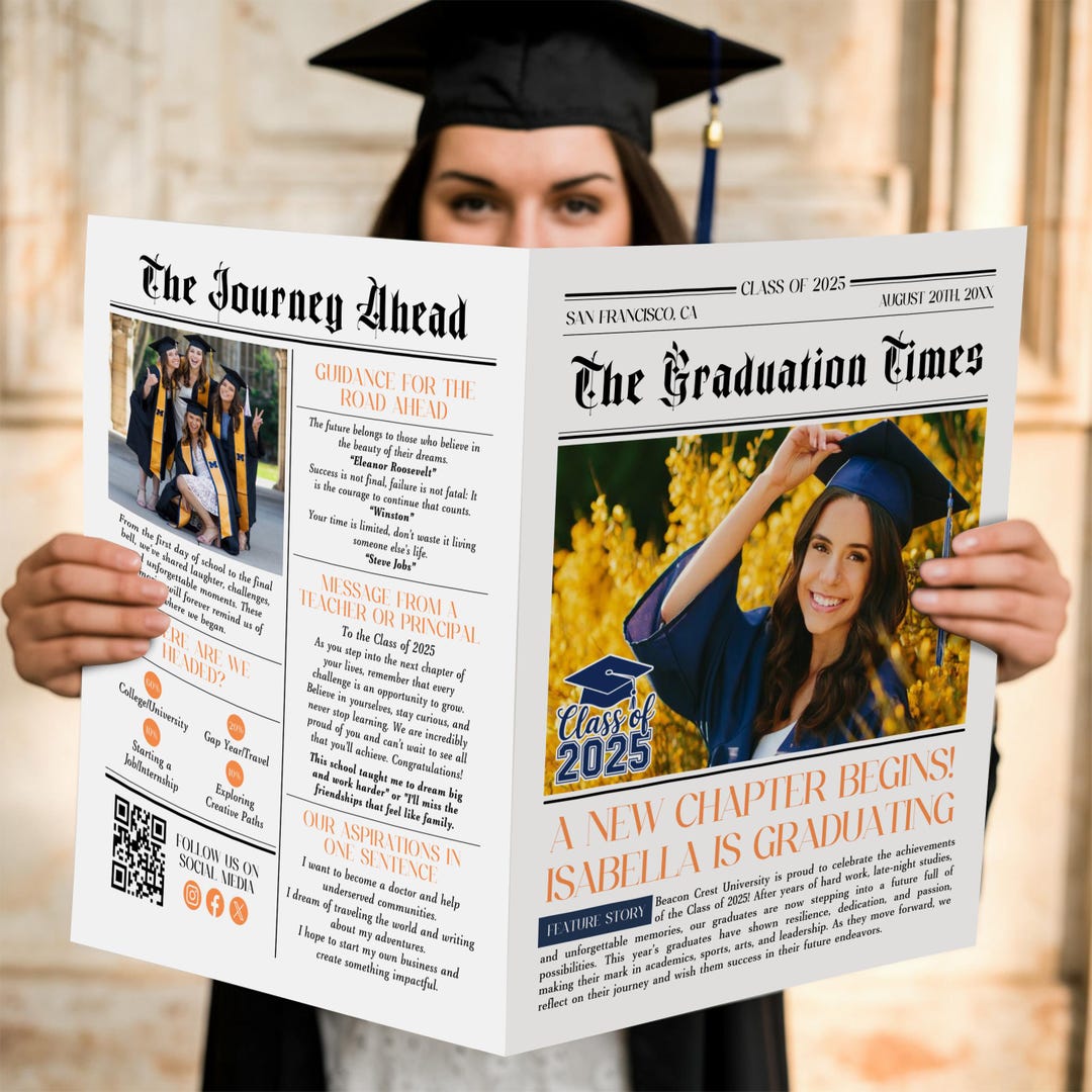 Canva Graduation Newspaper Template, Large Graduation Newspaper ...