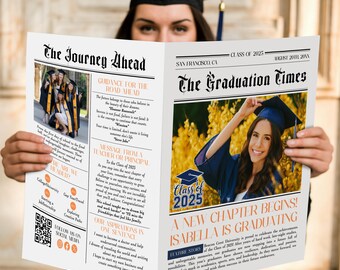 Graduation Newspaper Canva Template - Etsy