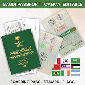 Editable Saudi Arabia Passports for Kids, Printable Passport Kid for ...