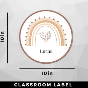 Boho Rainbow Circle Classroom Labels, Printable Classroom Name Labels ...