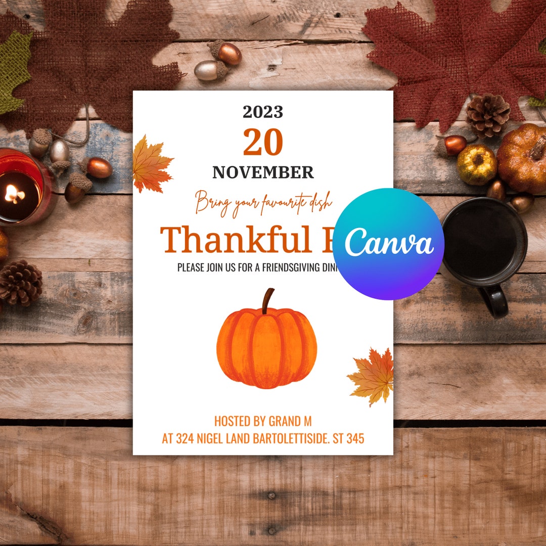 Editable Friendsgiving Invitation, Thanksgiving Invitation for Friends ...