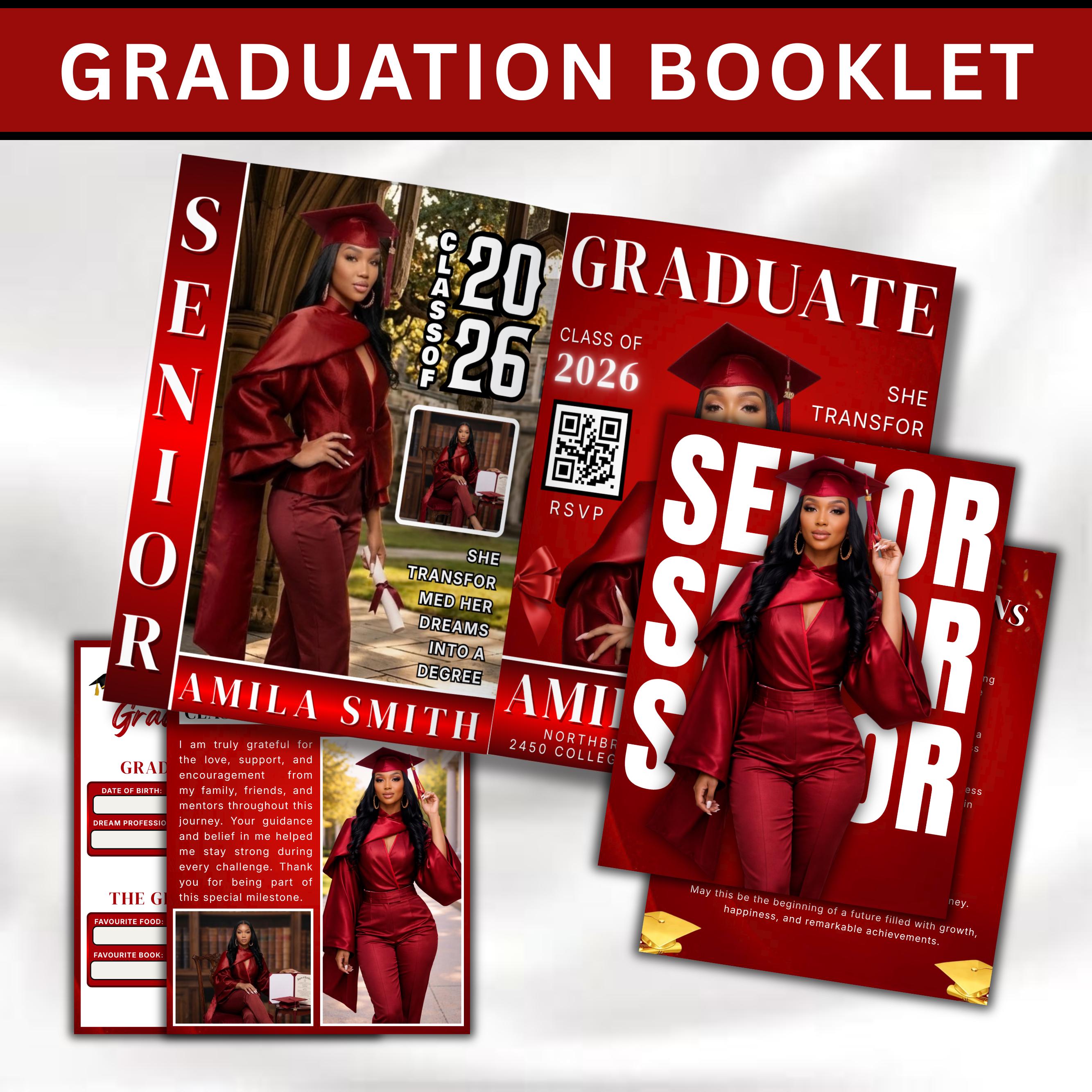 Graduation Activity Booklet Senior GRAD Magazine Booklet Editable Canva ...