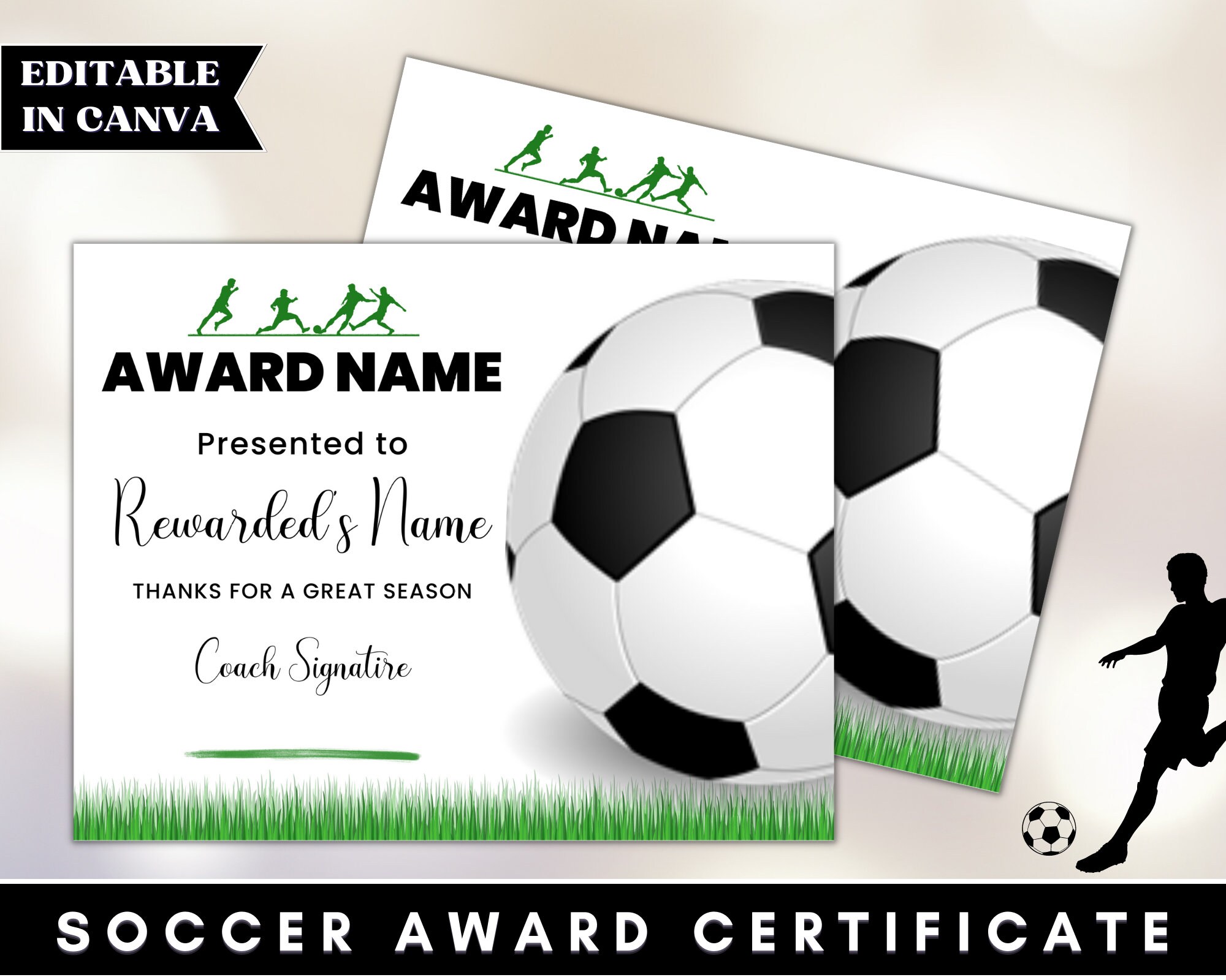 Soccer Award Certificates Award Ceremony Certificates - Etsy Australia