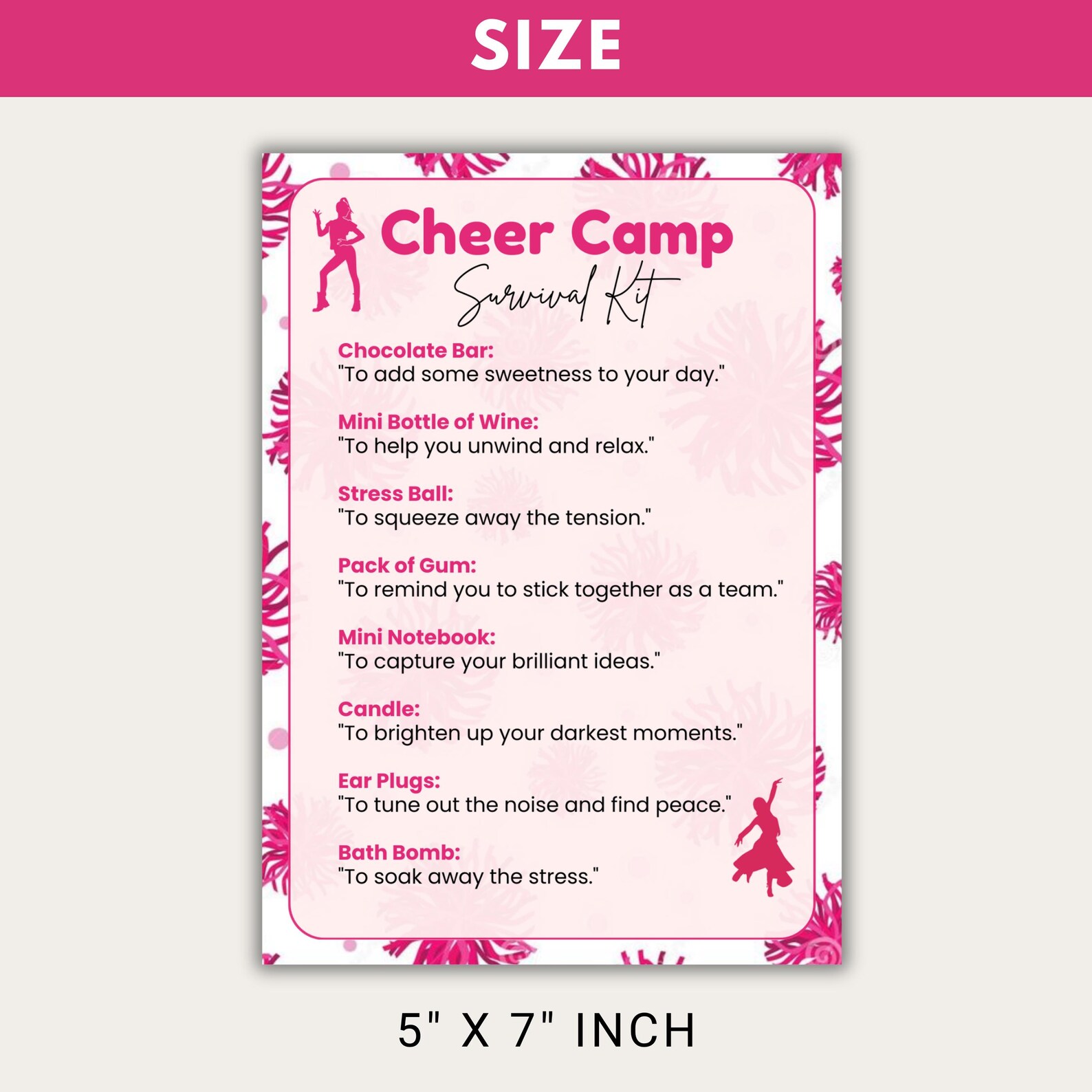 Printable Cheer Camp Survival Kit, Cheer Camp Gifts, Cheer Camp Kit ...