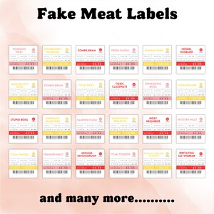 Editable Halloween Meat Labels, Fake Meat Label, Halloween Treat, Meat ...