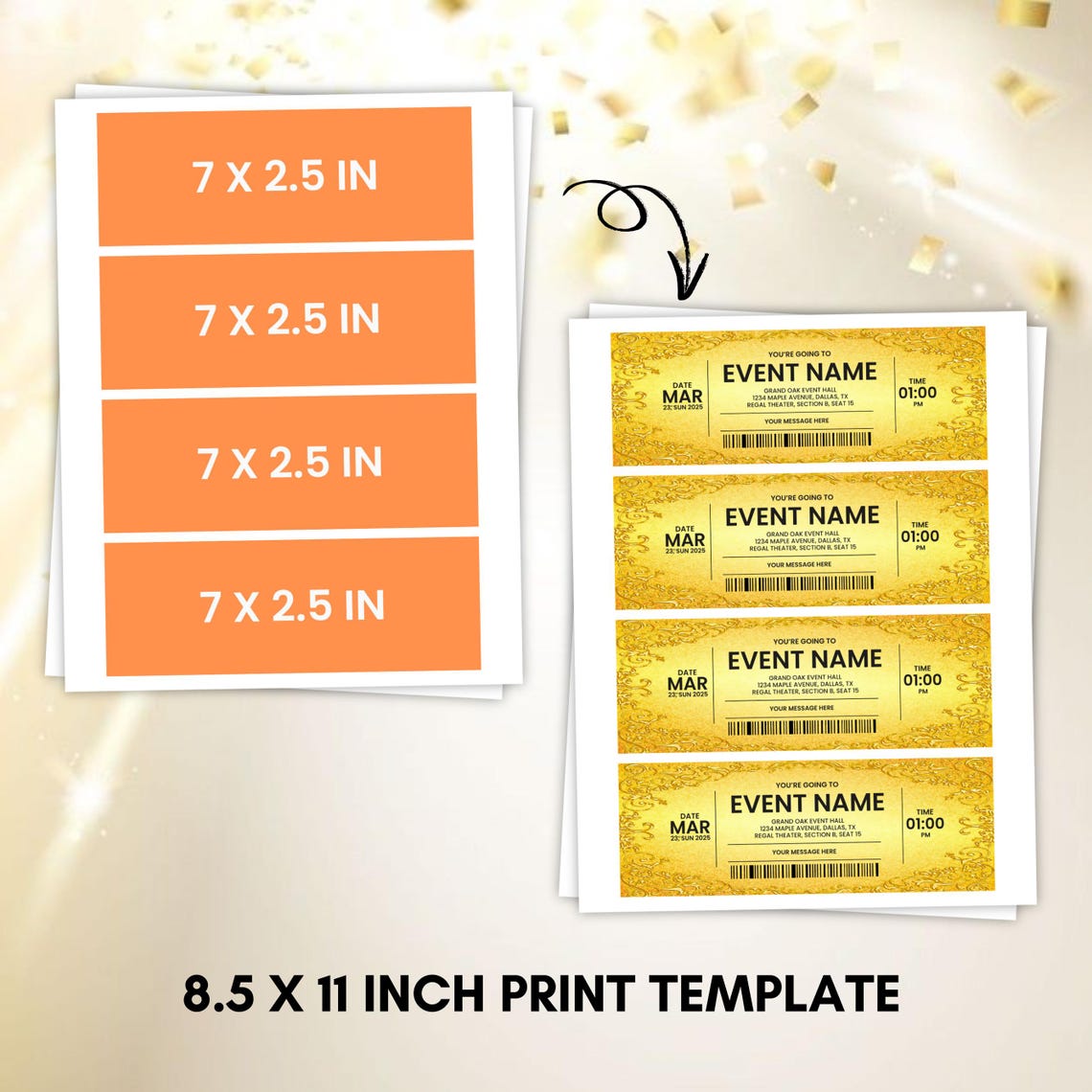 Golden Ticket Template, Printable Golden Ticket Editable Template ...