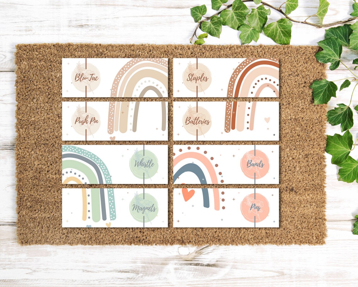 Boho Rainbow Teacher Toolbox Labels Teacher Drawer Labels - Etsy