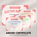 Printable Award Certificate Canva Template Bundle Editable Digital ...