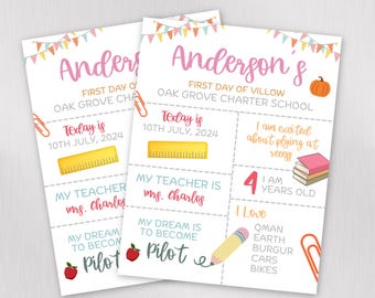 Printable First Day of School Headband - Etsy