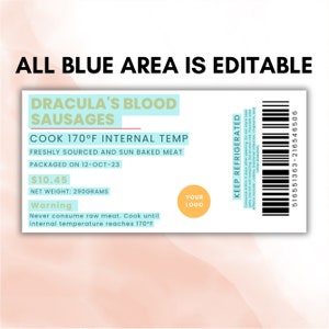 Editable Halloween Meat Labels, Fake Food Labels, Meat Stickers, Zombie ...