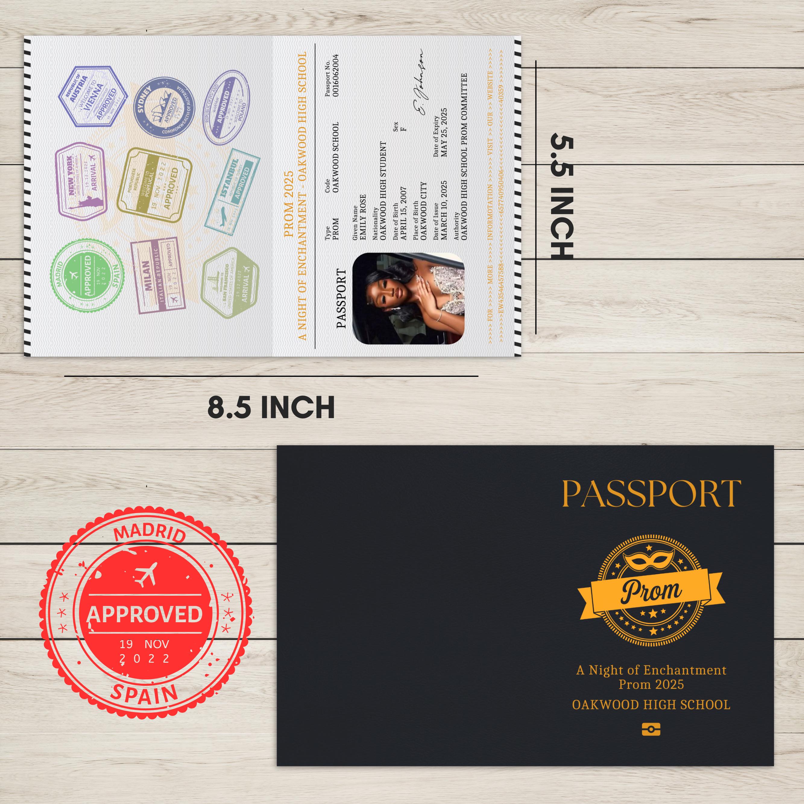 Editable Prom Passport Invitation, Customizable Passport Template ...