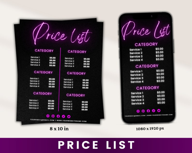 Craft Show Bundle Small Business Bundle Price List Template - Etsy