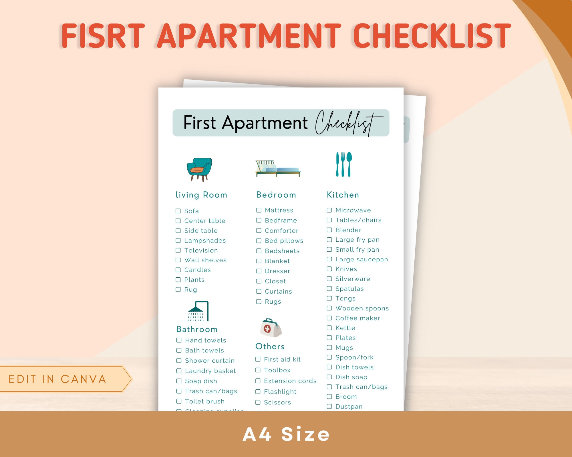 New Home Checklist Digital Apartment Checklist Moving - Etsy